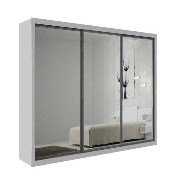 Guarda-Roupa Casal com Espelho 3 Portas de Correr Ravena Top Rufato ...