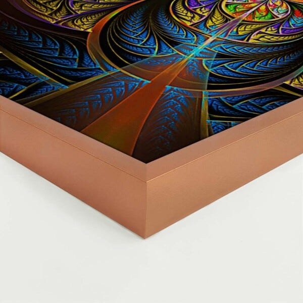 Quadro com Moldura Vitral Verde ROSE METALIZADO - Médio | MadeiraMadeira