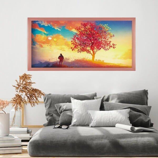 Tela com Moldura Slim Beautifull 60x130cm ROSE METALIZADO | MadeiraMadeira