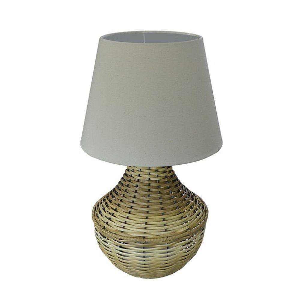 Abajur De Mesa Junco Pinus Cúpula Bege | MadeiraMadeira