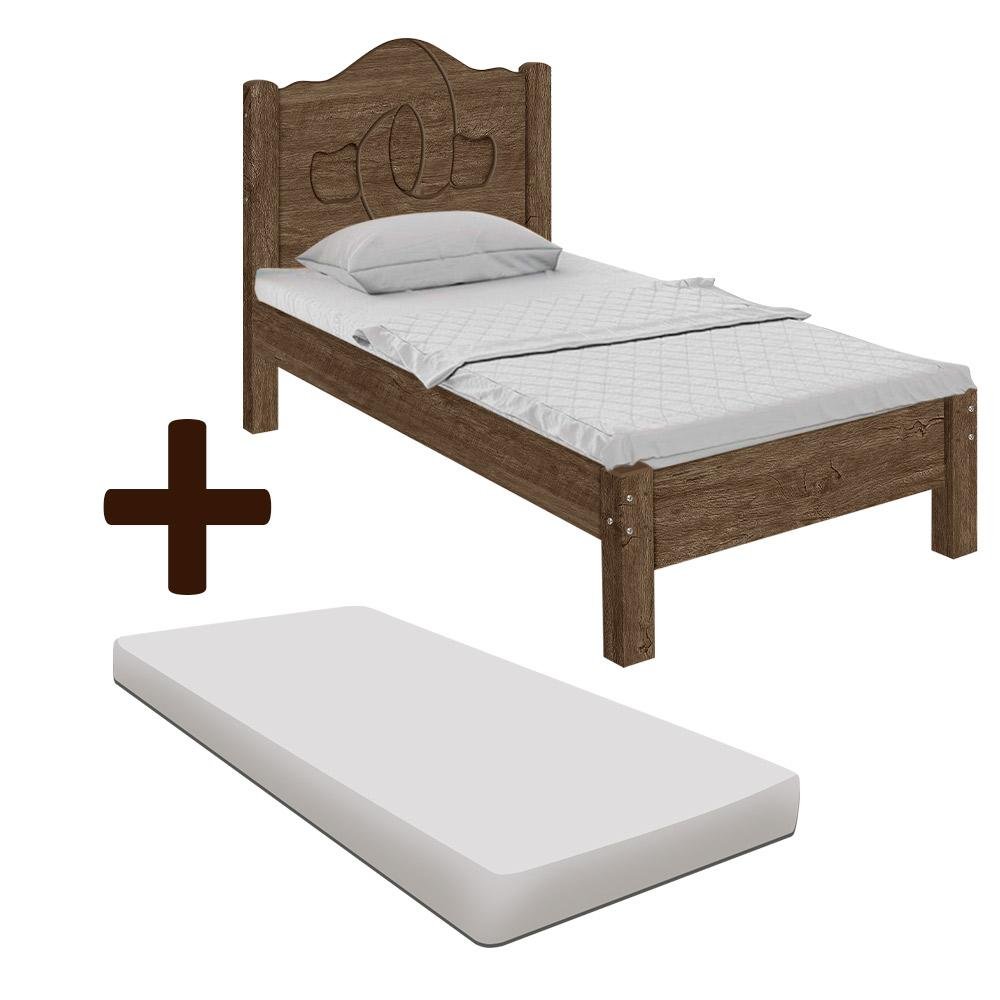 Cama Solteiro Com Estrado Em MDF E Colchão Mocaccino Carmolar ...