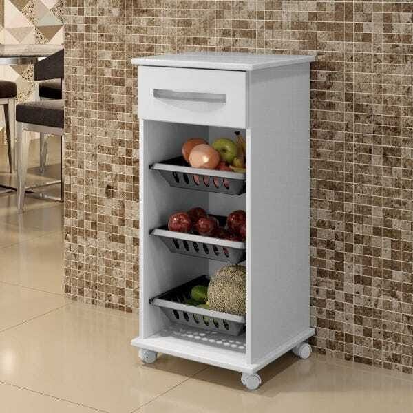 Armário Cozinha com Fruteira Curitiba Arte Móveis - Preto | MadeiraMadeira