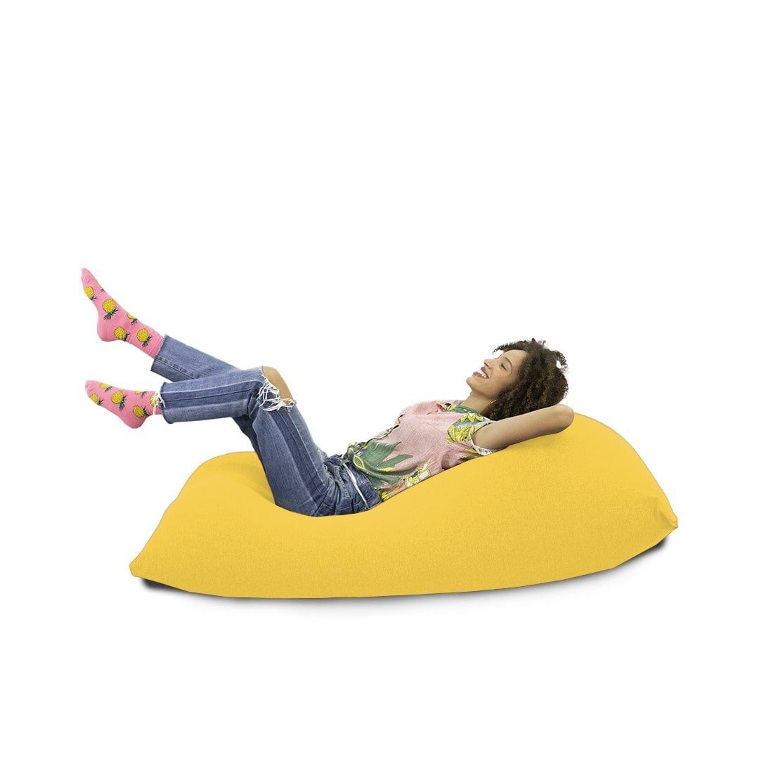 Puff Noah Midi Amarelo - Puff sensorial feito em tecido poliamida/perolas de EPS | MadeiraMadeira