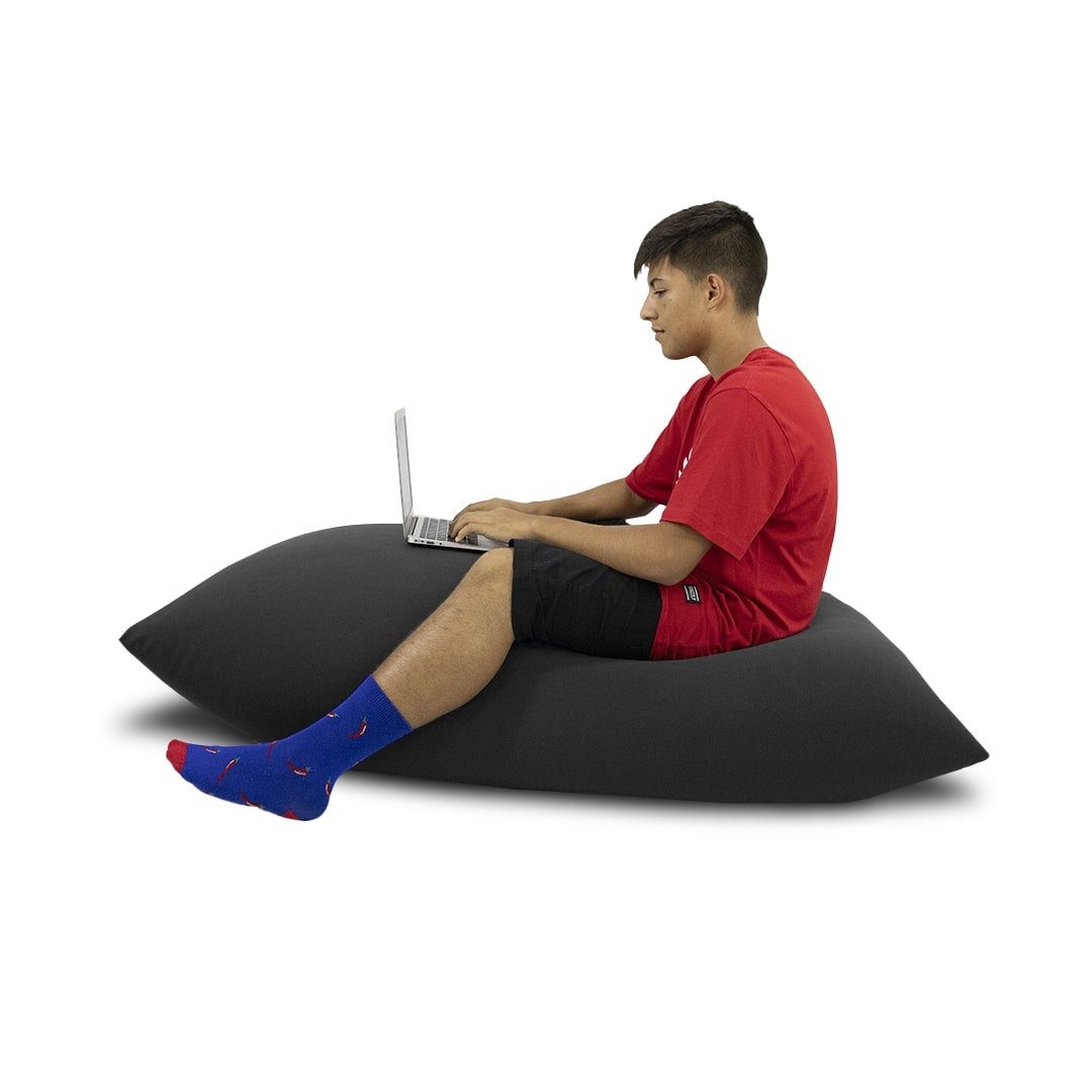 Puff Noah Midi Preto - Puff Sensorial Feito em Tecido Poliamida/perolas de Eps | MadeiraMadeira