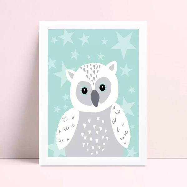 Placa Decorativa Infantil menino desenho coruja | MadeiraMadeira