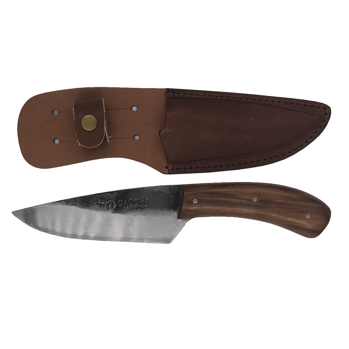 Faca Gaúcha Carbono Curvada Cabo Madeira 10 CM FACAS GAÚCHA ...
