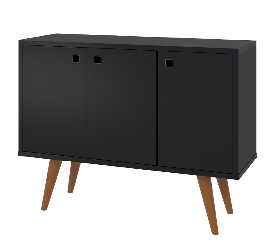Buffet 3 portas Preto Balcão Retrô P/ Sala de Jantar AJL STORE APARADOR ...