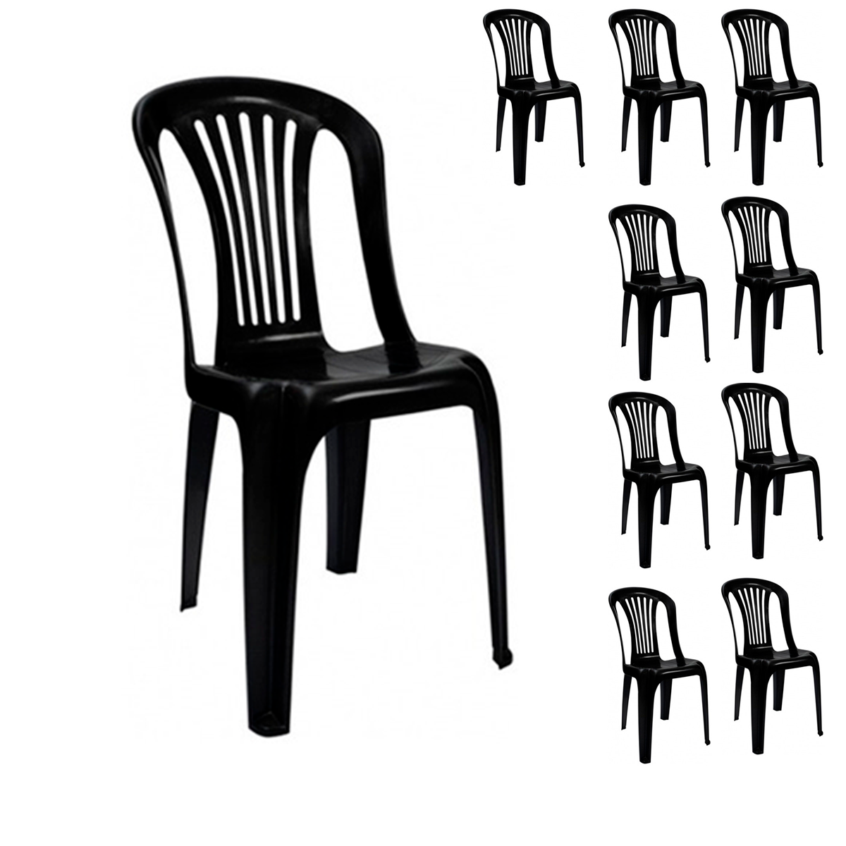 10 Cadeiras Bistrô Preto Resistente 182kg Truco Bar Restaurante ...