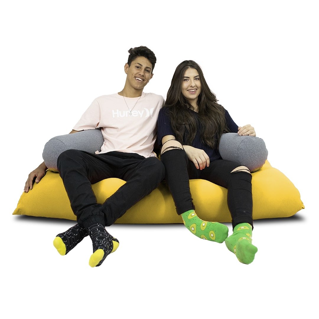 Pufe Noah Amarelo - Puff Sensorial Feito em Tecido Poliamida/perolas de Eps | MadeiraMadeira