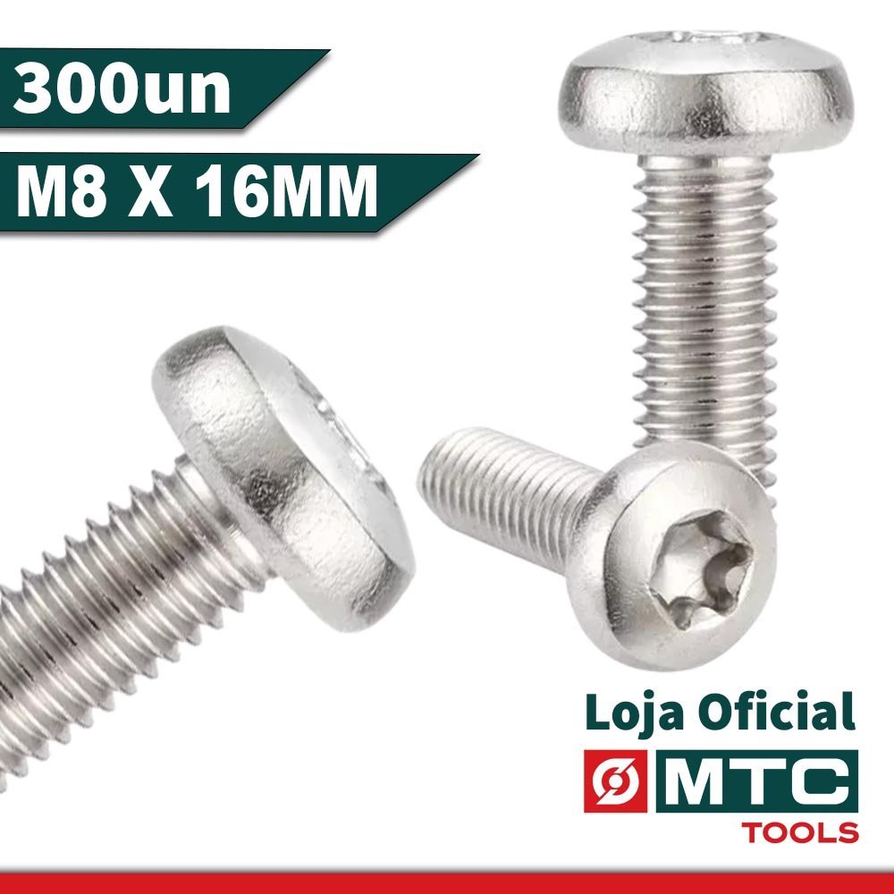 PARAFUSO TRILOBULAR C. PANELA TORX M8 X 16 ZINCO - 300PÇS | MadeiraMadeira