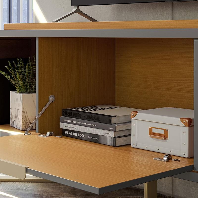 Rack Para TV 65 Polegadas Sagary 1.8 EAX Móveis Cinza/Tauari ...