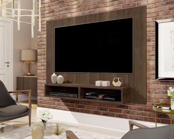 Painel Suspenso Home TV Até 47 Polegadas 2 Nichos Ipanema:Cappuccino ...