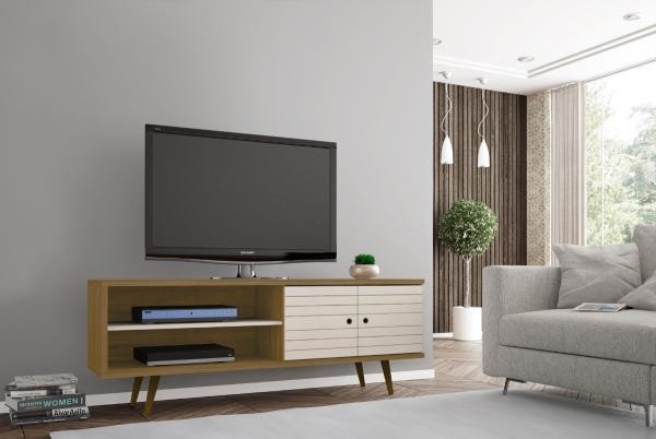 Rack para TV Barreiro Cinamomo Off White | MadeiraMadeira