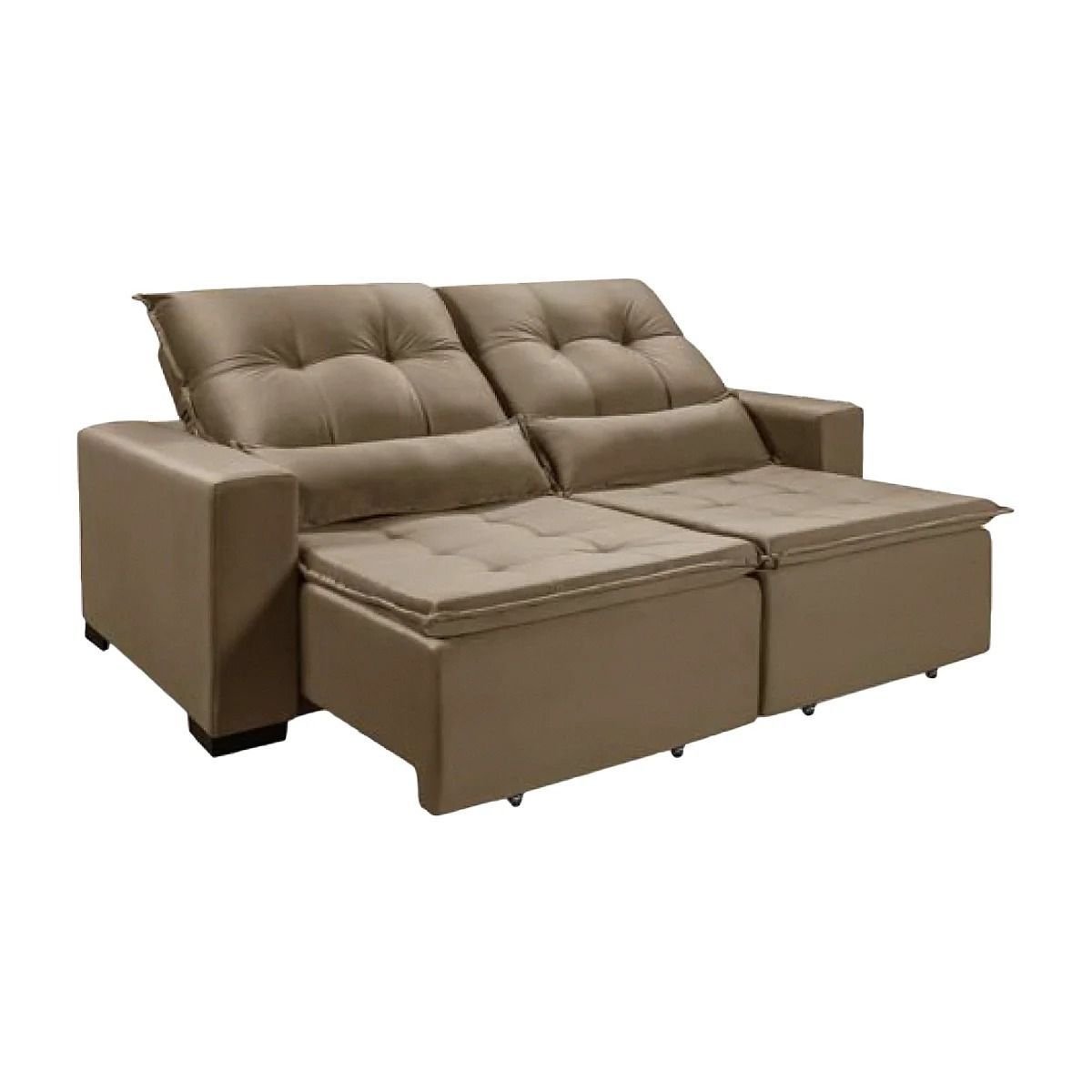 Sofá 3 Lugares Chicago 1.80 Mts Veludo com Pillow:marrom | MadeiraMadeira