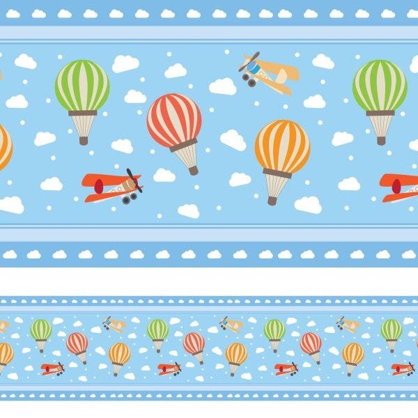 Faixa de Parede para Quarto de Bebê Balões 5mx10cm | MadeiraMadeira