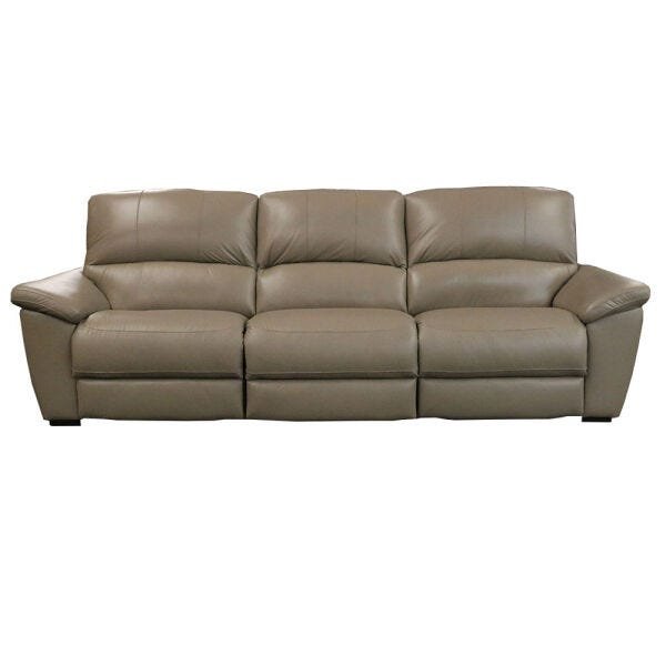 Sofá Reclinável Elétrico de Couro Macan 3 Lugares 3,56M Avelã - Mempra ...