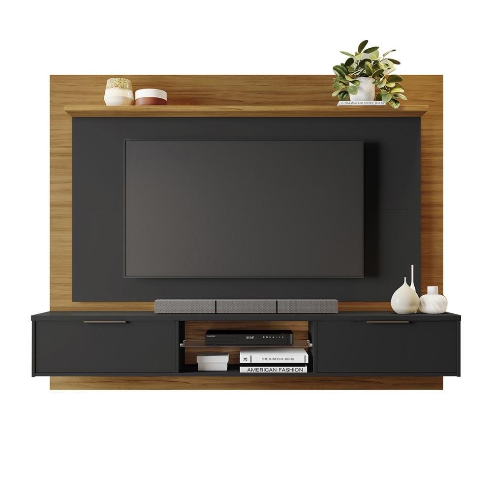 Painel Suspenso Para TV Até 65 Polegadas 2 Portas Sala de Estar Marrom ...