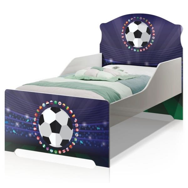 Cama Infantil Uly Futebol Bandeiras com Colchão | MadeiraMadeira