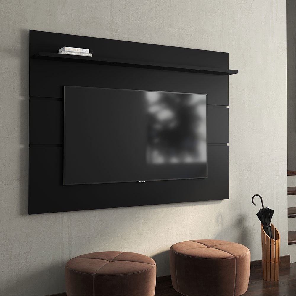 Painel para TV Prism 1.6 Preto Acetinado - Patrimar Móveis | MadeiraMadeira