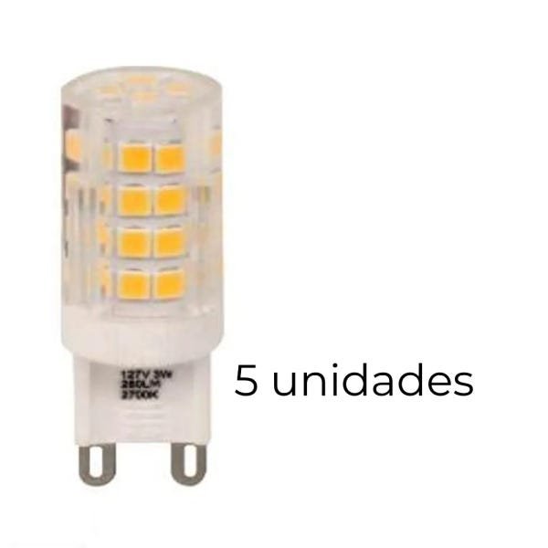 Lâmpada LED - Halopin 3W G9 - 127v (5 Unidades) | MadeiraMadeira