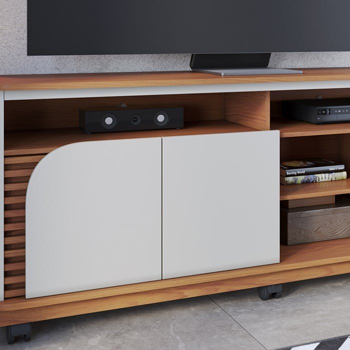 Bancada Rack para Tv 65 Polegadas Jurere Freijo Off White Matte Clb | MadeiraMadeira