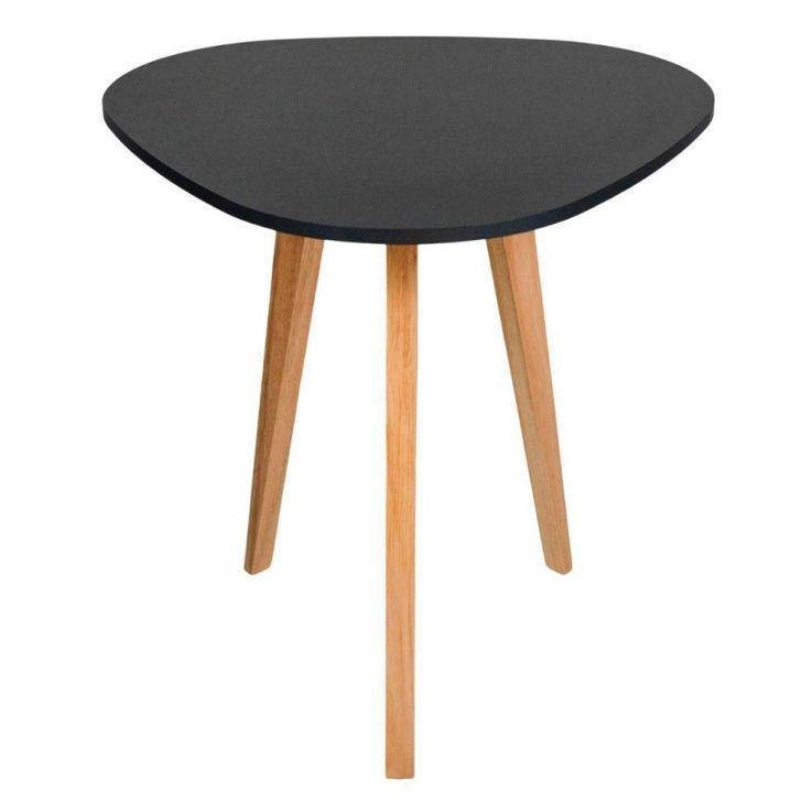 Mesa Canto Lateral Triangular Mdf Preta Pés Palito 40X50Cm | MadeiraMadeira