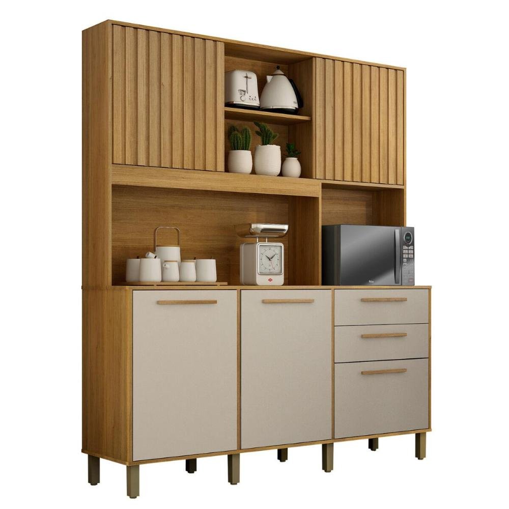 Armário Diamante 5 Portas 2 Gavetas Cinamomo/off Diamante Valdemóveis ...