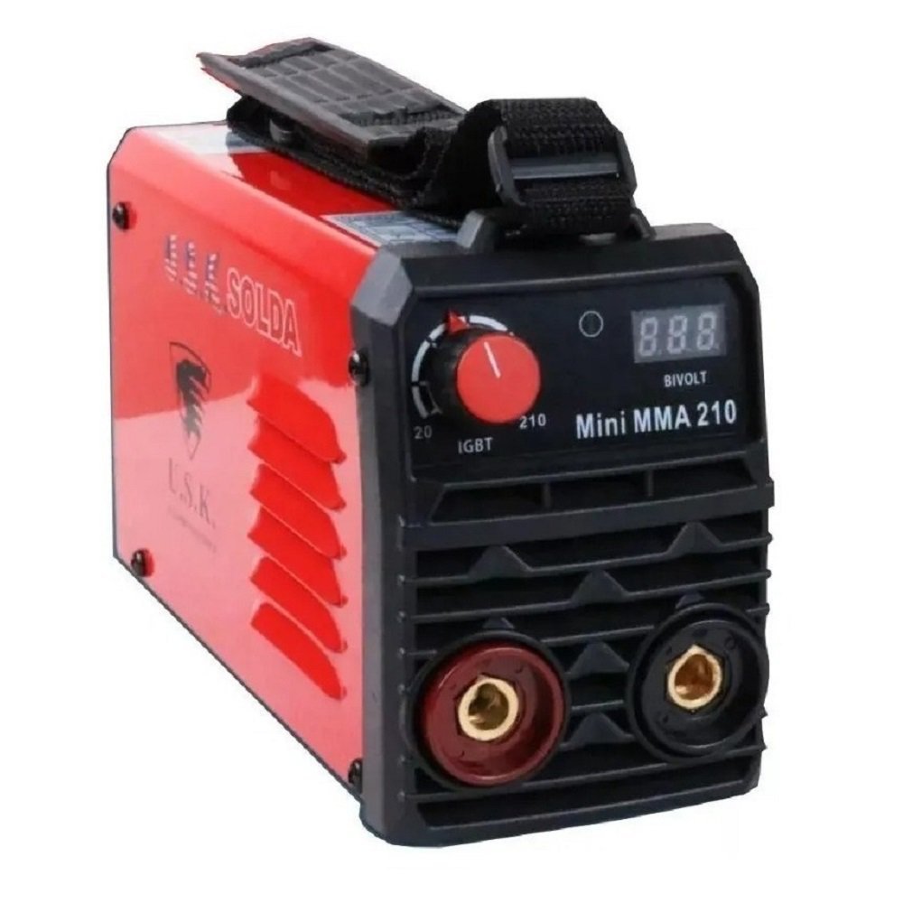 MÁQUINA INVERSORA DE SOLDA MINI MMA-210 BIVOLT + MÁSCARA + LENTE KIT ...