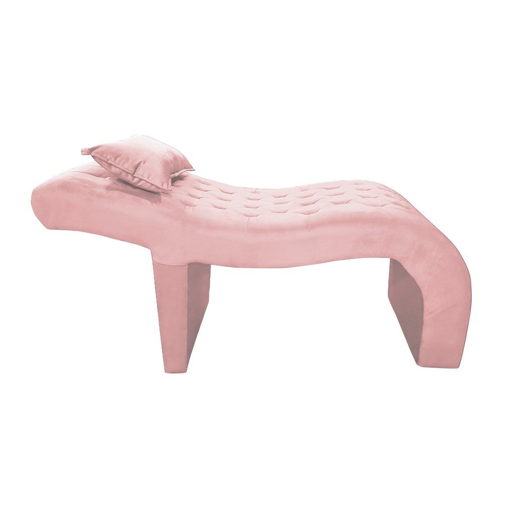 Maca Estetica Estofada Capitone Suede Rosa Bebe - Lares Decor ...