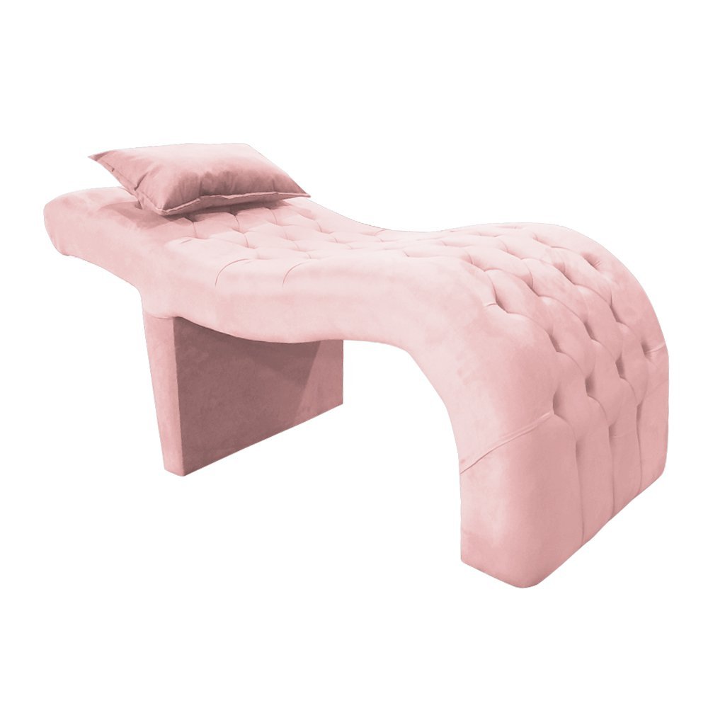 Maca Estetica Estofada Capitone Suede Rosa Bebe - Lares Decor ...