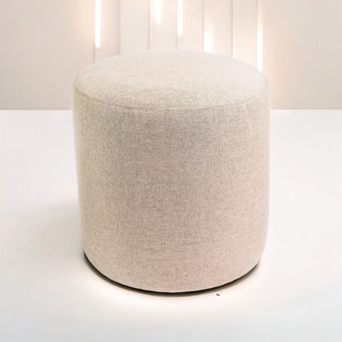 Puff Perse Banqueta Decorativo Puf para Quarto Tecido Linho Cru ...