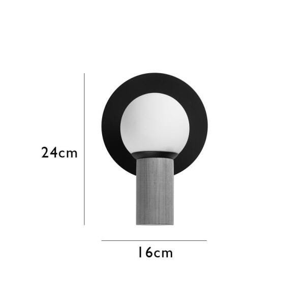 Arandela Pingo 757 em Alumínio Preto e Madeira para 1 Lâmpada G9 ...