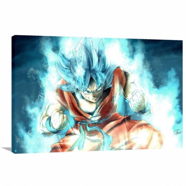 Quadro Goku Dragon Ball decorativo com Tela em Tecido | MadeiraMadeira