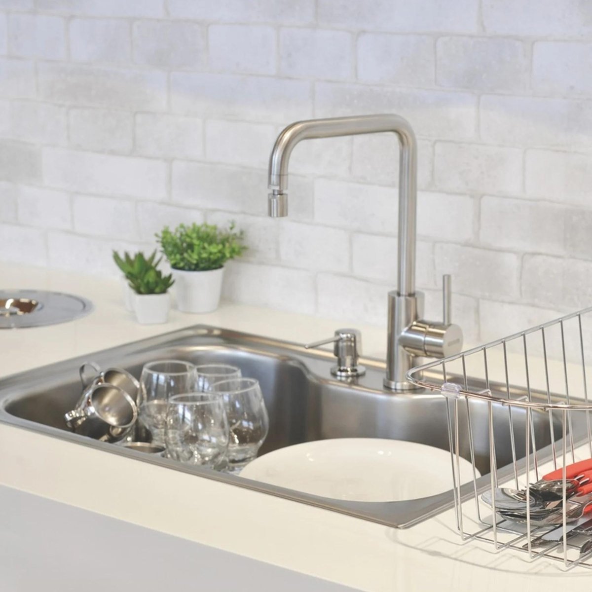 Cuba De Cozinha Inox Quadrada 50x40 De Embutir Para Pia Mesa E Bancada | MadeiraMadeira