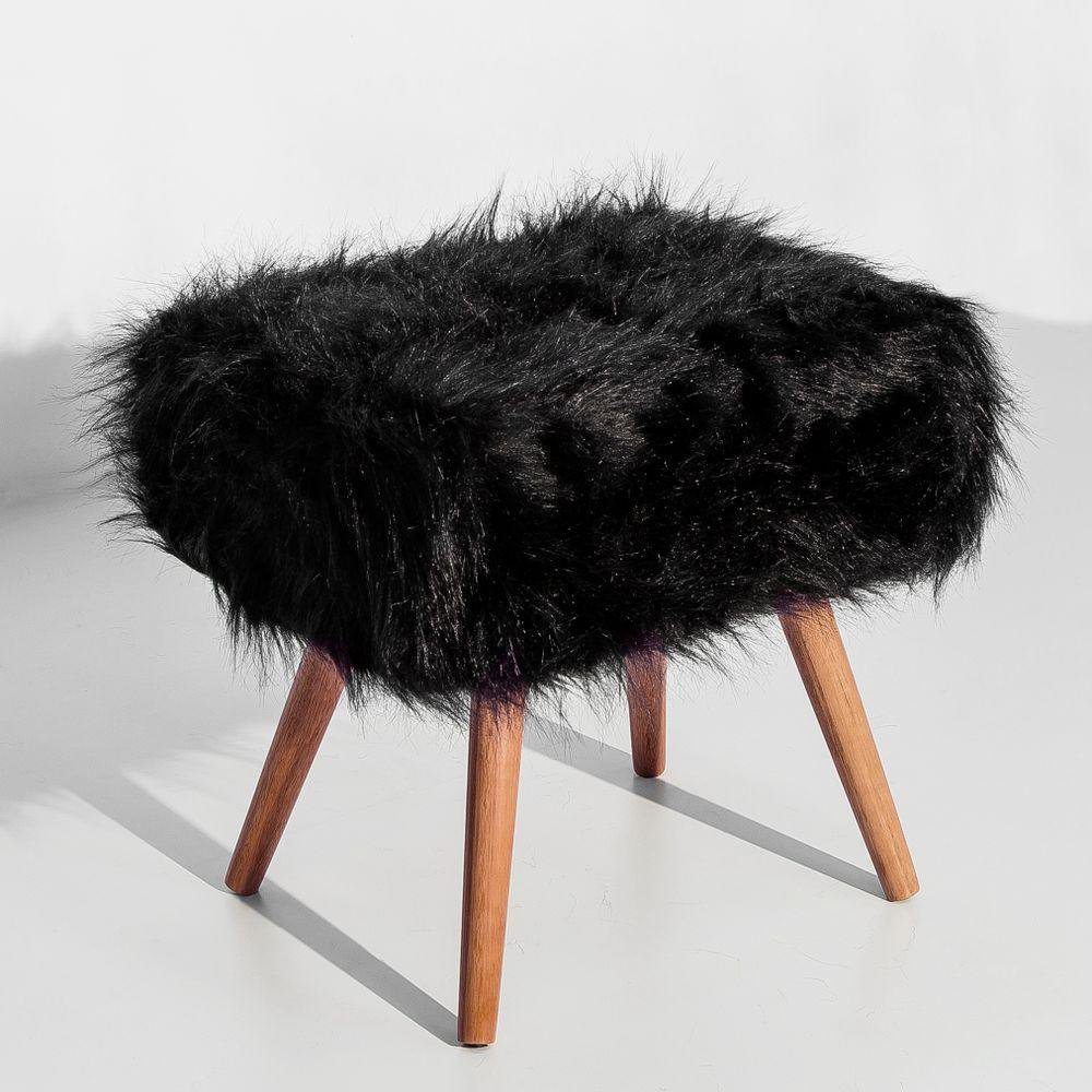 Puff Siena Preto Salaone | MadeiraMadeira