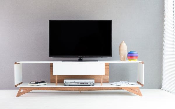 Rack para TV Retrô Vintage Jatobá Presley 1 Gaveta 180cm MDF com P ...