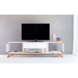 Rack Branco para TV Retrô Vintage Presley 1 Gaveta 180cm MDF ...