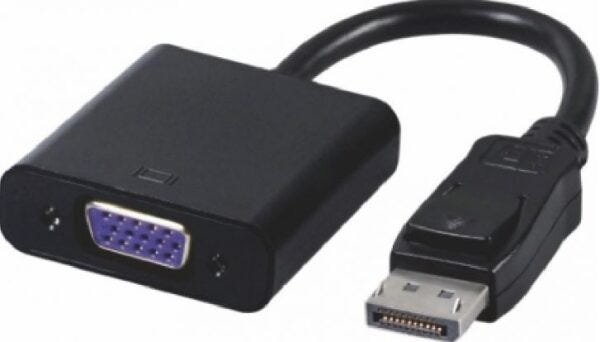 Adaptador displayport macho x VGA femea 15 cm | MadeiraMadeira