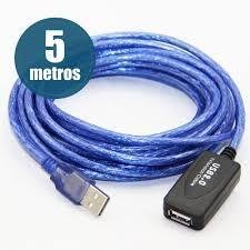 Cabo Extensor USB 2.0 de 5 Metros Amplificado Repetidor Ativo ...