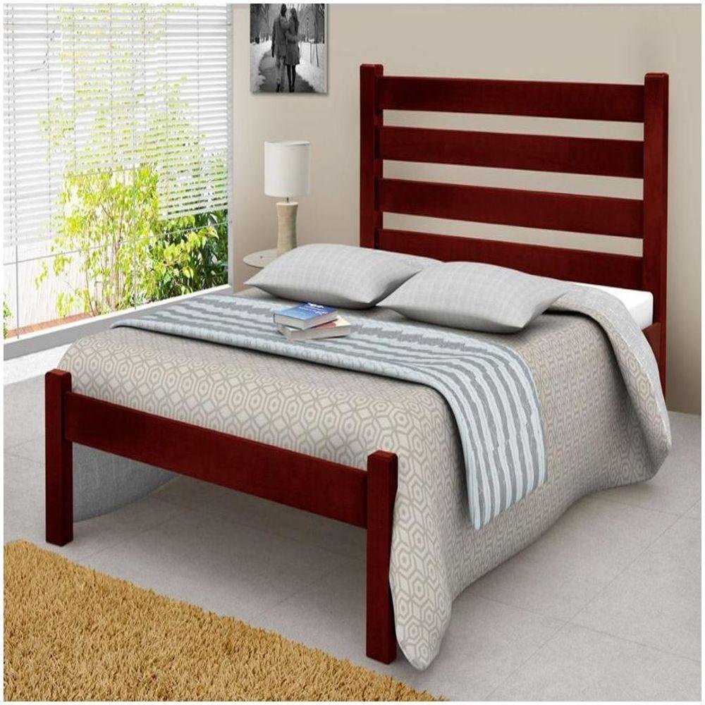 Cama De Casal Bella De Madeira Maciça Angelim/canelão/jatobá - Cor ...