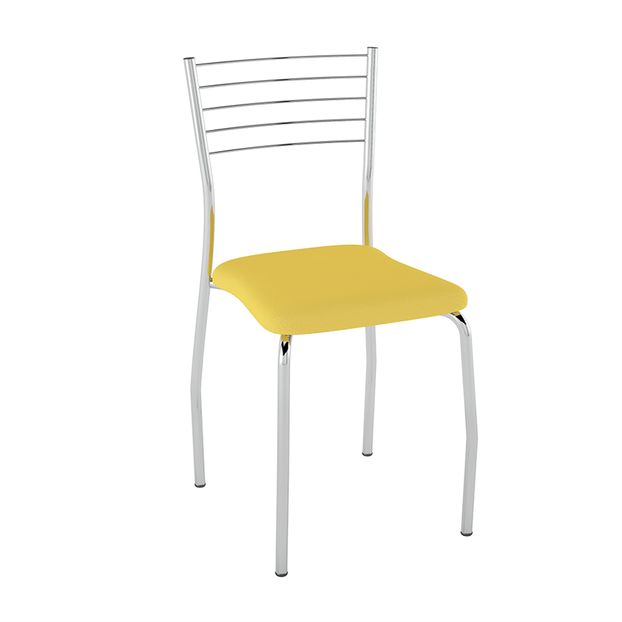 Cadeira Neusa C/ Encosto Aramado OOL 23 - VINIL AMARELO Pozza ...