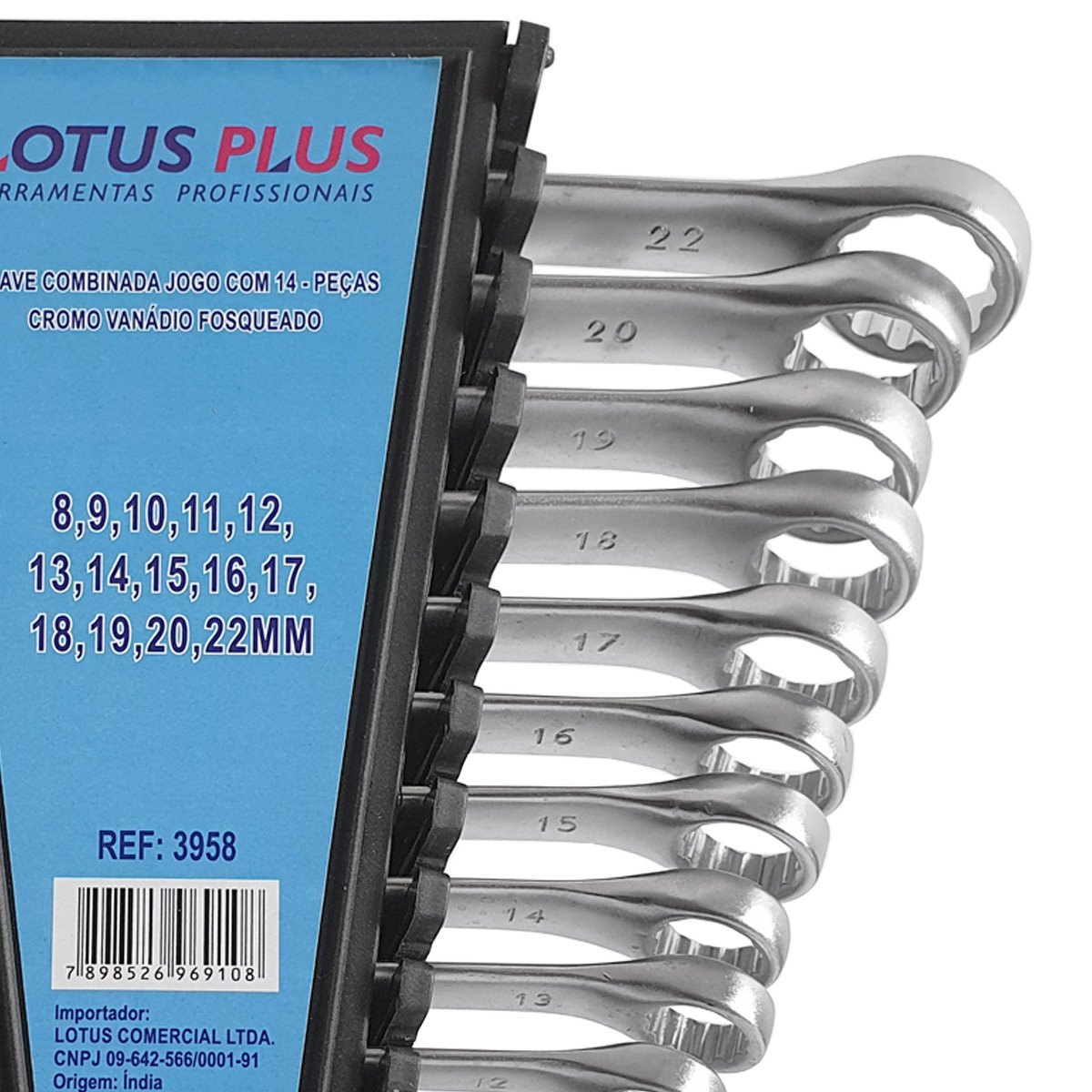 Jogo de Chave Combinada 8 a 22mm com 14 peças Aço Cr-V Lotus ...