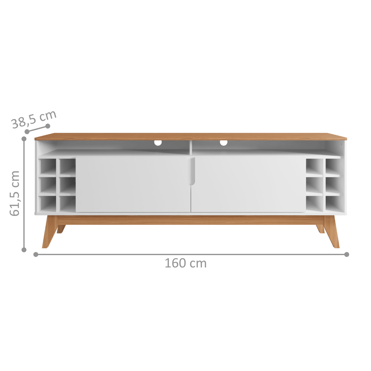 Rack com Adega para Tvs 60 Polegadas Ceredo Off White Noce | MadeiraMadeira