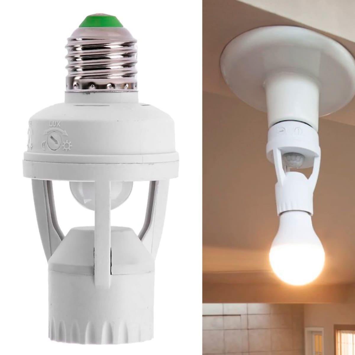 Sensor de Presença para Lâmpada Soquete E27 com Fotocélula | MadeiraMadeira