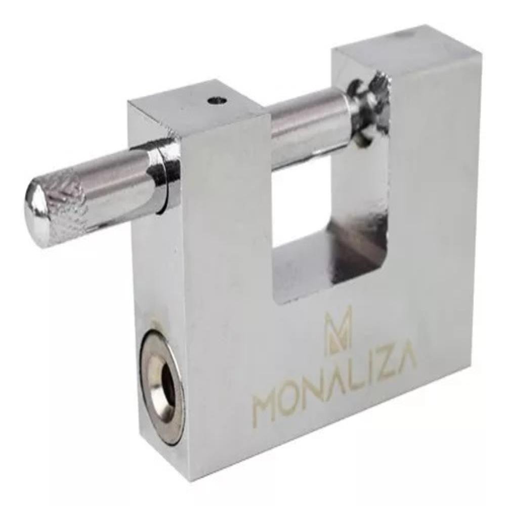 CADEADO GRANDE 70MM BARRA TRANVERSAL BLINDADO ANTI FURTO 4 CHAVES PORTA ...