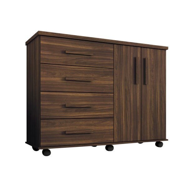 Cômoda Geval Encanto com 04 Gavetas 02 portas e rodízios - Café ...