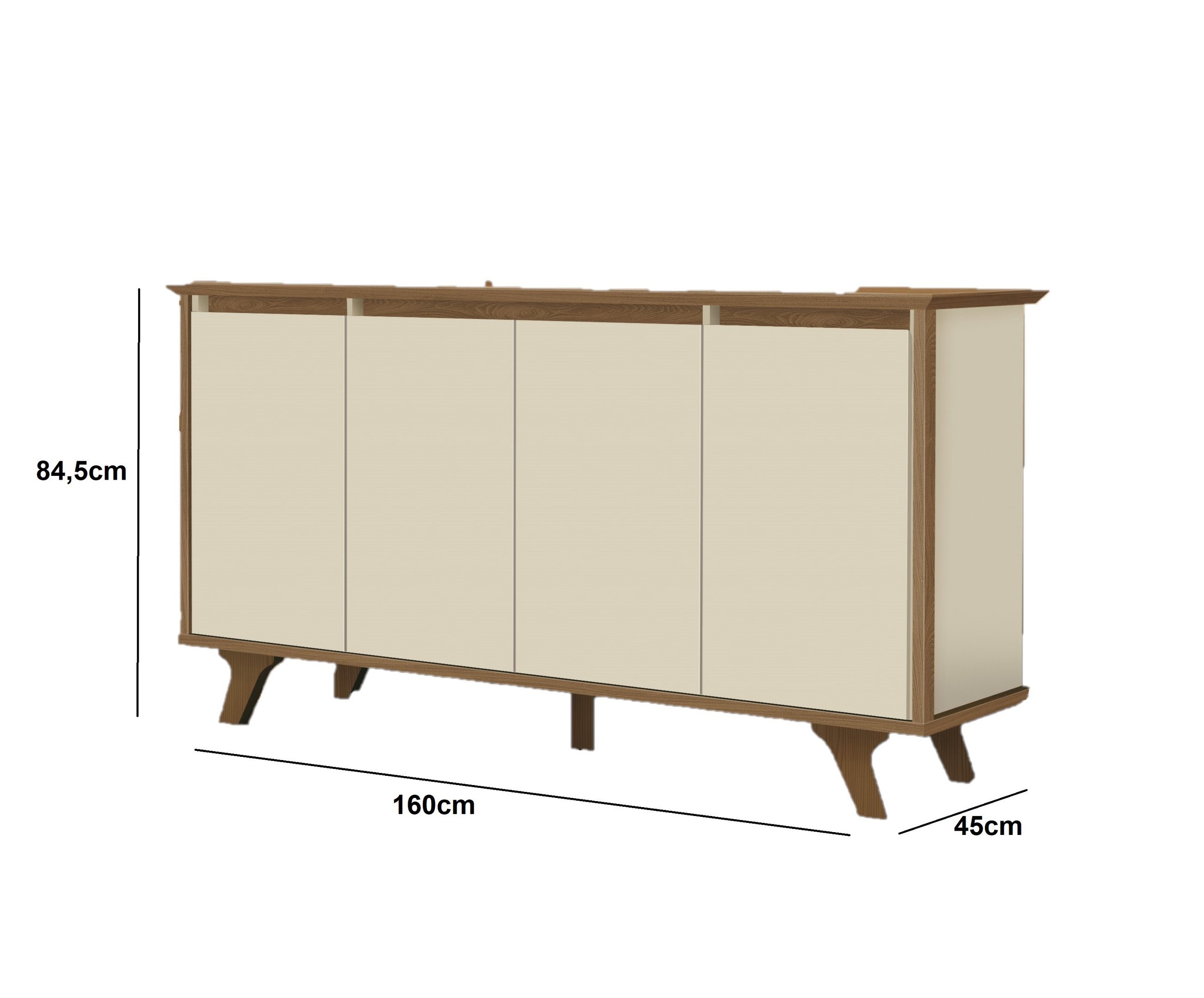 Buffet 4 Portas Supreme Freijó/Off White - Fazzio | MadeiraMadeira