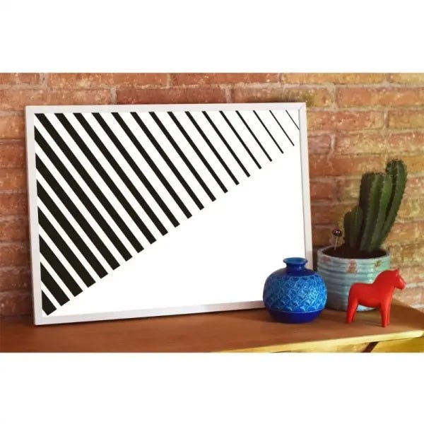 Quadro abstrato geométrico linhas transversais | MadeiraMadeira