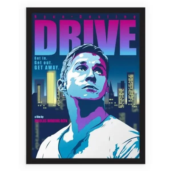 Filme Drive Vintage Quadro Retrô | MadeiraMadeira