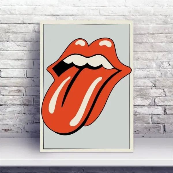 Placa MDF língua símbolo the rolling stones | MadeiraMadeira